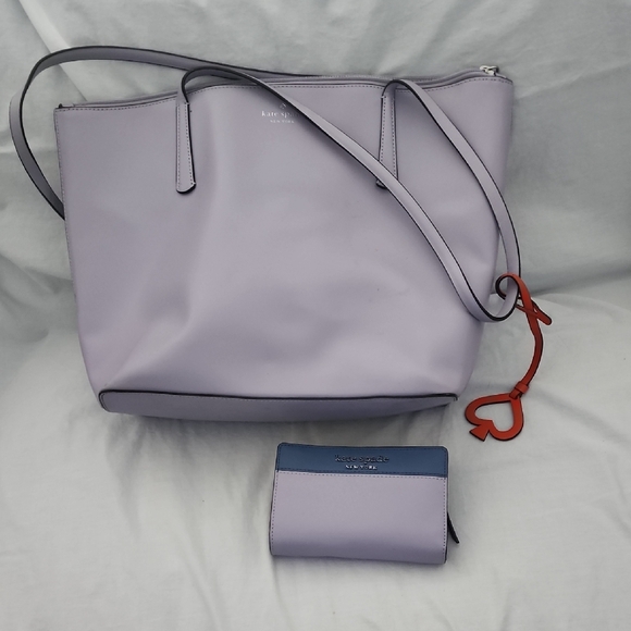 kate spade | Bags | Kate Spade Lavender Tote Bag With Spade Charm And ...